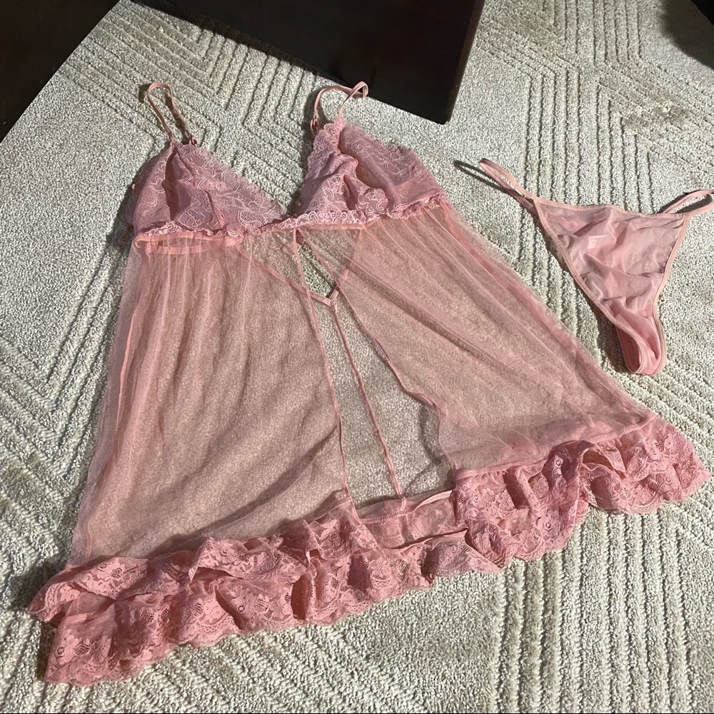 Pink Victorias Secret Lingerie Set Gem